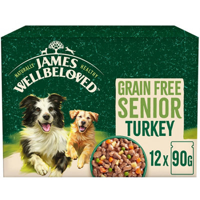 James Wellbeloved Grain Free Senior Turkey in Gravy Pouch 12 x 90g ...