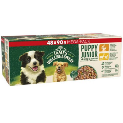 James Wellbeloved Puppy Turkey Lamb & Chicken in Gravy Pouch 48 x 90g