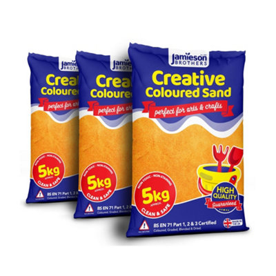 Jamieson Brothers Creative Orange Coloured Dry Play Sand 15kg Bag | DIY at B&Q