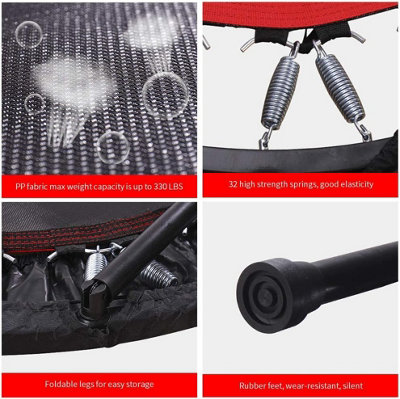 Buy Jandecfit Mini Trampoline Foldable Jumper 40" Fitness Gym Rebounder ...