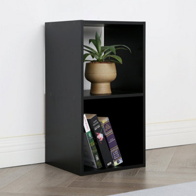 Jane - 2x1 Bookcase - Cube storage boxes (Black) | DIY at B&Q