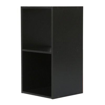 Jane - 2x1 Bookcase - Cube storage boxes (Black)