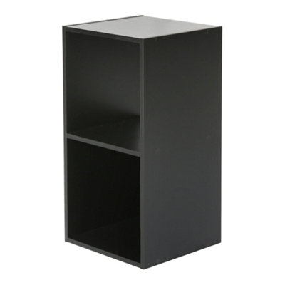 Jane - 2x1 Bookcase - Cube storage boxes (Black)