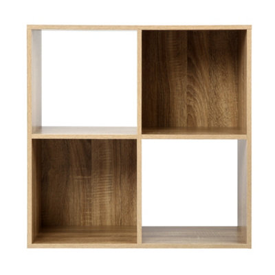 Jane - 2x2 Bookcase - Cube storage boxes (Oak)