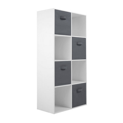 Jane - 2x4 Cube Storage Unit with baskets - White