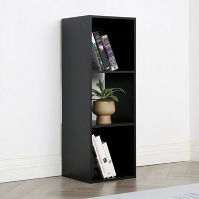 Jane - 3x1 Bookcase - Cube storage boxes (Black)