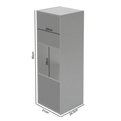 Jane - 3x1 Bookcase - Cube storage boxes (Black)