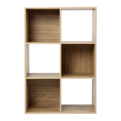Jane - 3x2 Bookcase - Cube storage boxes (Oak)