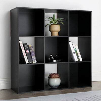 Jane - 3x3 Bookcase - Cube storage boxes (Black)