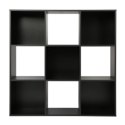 Jane - 3x3 Bookcase - Cube storage boxes (Black)