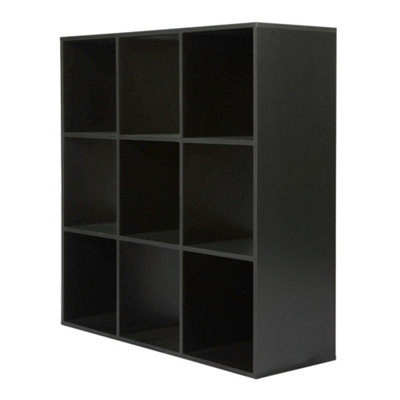 Jane - 3x3 Bookcase - Cube storage boxes (Black)