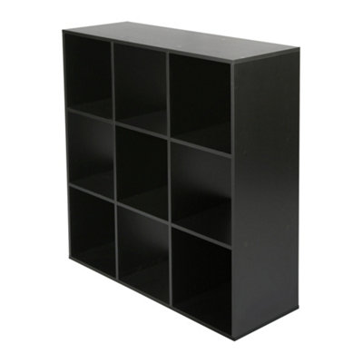 Jane - 3x3 Bookcase - Cube storage boxes (Black)