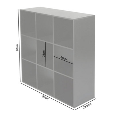 Jane - 3x3 Bookcase - Cube storage boxes (Black)