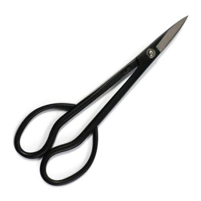Japanese Premium Ryuga Black Carbon Steel Bud Scissors 180mm - With Case