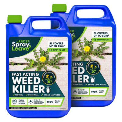 JARDER FAST ACTING STRONG WEED KILLER FOR HARD SURFACES 2 X 5L