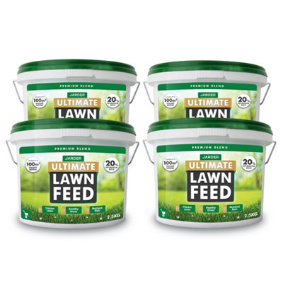 Jarder Ultimate NPK Lawn Feed Fertiliser 2.5kg x 4- Boosts Grass Growth ...