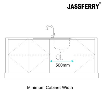 JASSFERRY 16 Gauge Stainless Steel Kitchen Sink, Inset Handmade Left ...