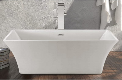 JASSFERRY 1690x740x580 mm Freestanding Bath Acrylic Bathtub Rectangular ...