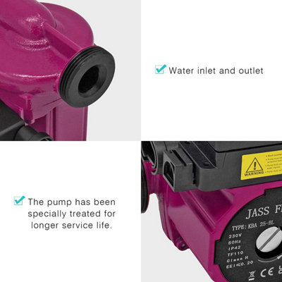 JASSFERRY Central Heating Pump A-Rated Hot Water Heat Circulation ...