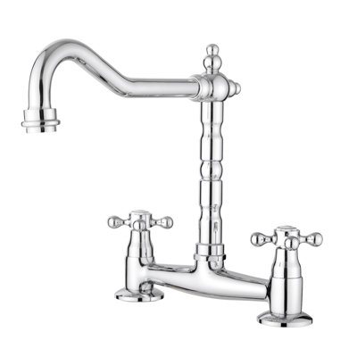 JASSFERRY French Bridge Mixer Tap Fixed 2 Hole Kitchen Sink Faucet ...