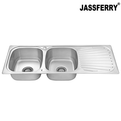JASSFERRY Inset Kitchen Sink Stainless Steel Matt Double Bowl ...