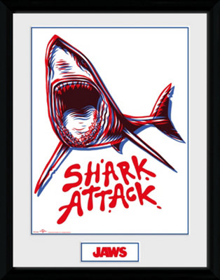 Jaws Film Poster 30 x 40cm Framed Collector Print | DIY at B&Q