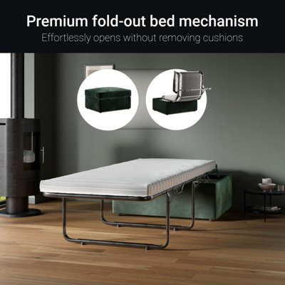 Jay-Be Footstool Bed - Luxe Velvet Airforce