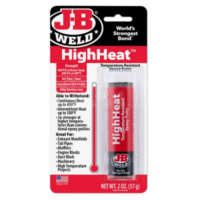 JB Weld HighHeat 57g Heat Temperature Resistant Epoxy Putty Metal ...