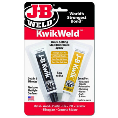 JB Weld Kwik Weld Quick Setting Steel Reinforced Epoxy Glue Cold Weld ...