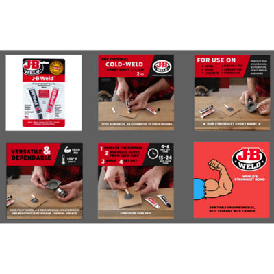 JB Weld Original Cold Weld Steel Reinforced Epoxy Metal Wood Plastic ...