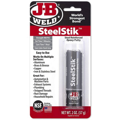 JB Weld Steel Stick Metal Repair Reinforced Epoxy Putty Adhesive ...