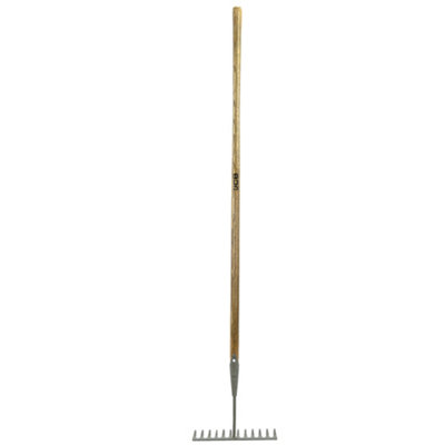JCB 12 Teeth Heritage Garden Rake, Heavy-duty Carbon Steel and Ash Wood ...