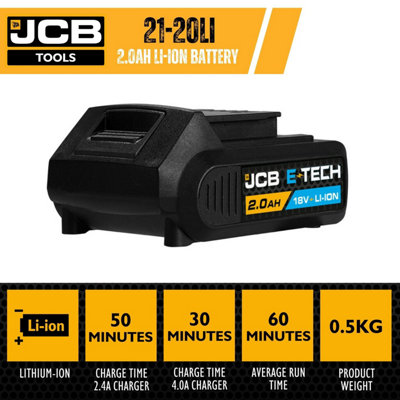 JCB 18V 2.0Ah Li-ion Power Tool Battery - 21-20LI