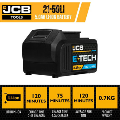 JCB 18V 5.0Ah Li-ion Power Tool Battery - 21-50LI | DIY at B&Q