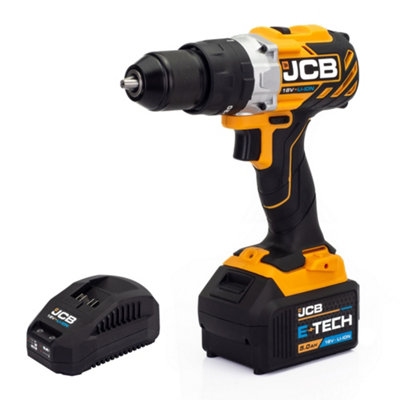 JCB 18V Brushless Combi Drill with 1 x 5.0Ah Battery & Fast Charger ...