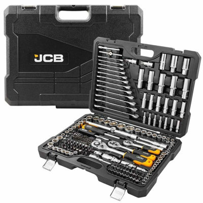 JCB 218 Piece Socket and Tool Set, 3/8'', 1/4'' and 1/2'' JCB-42182-5