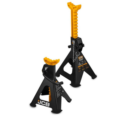 JCB 2T Vehicle Axle Stand Set Ratchet Adjustment 425mm Max. Lift w ...