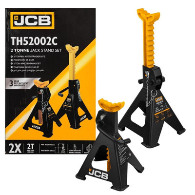 JCB 2T Vehicle Axle Stand Set Ratchet Adjustment 425mm Max. Lift w ...