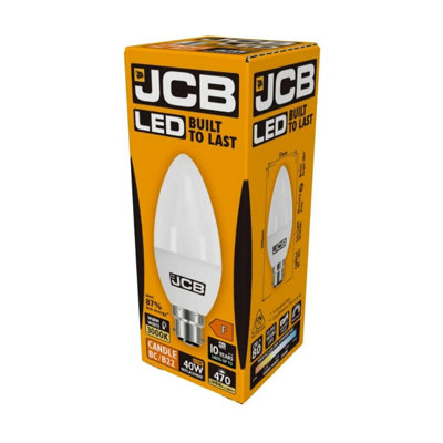 JCB 3w BC 3000k Frosted LED Candle Bulb - Warm White