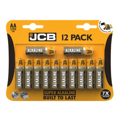 JCB AA Super Alkaline Batteries - Pack of 12