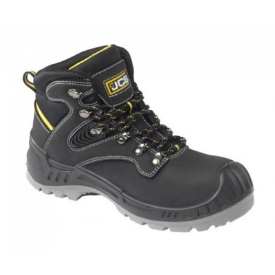 JCB BACKHOE Safety Work Boots Black Mens Work Shoes - Size 5
