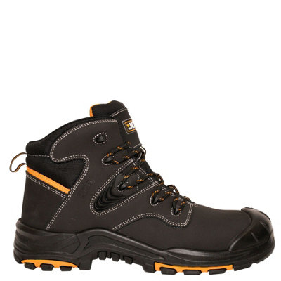 JCB BACKHOE Safety Work Boots Black Mens Work Shoes - Size 5