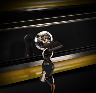 JCB Classic Design 42 Inch Wheeled Roller Cabinet and Top Tool Chest Stack