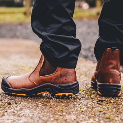 JCB Dealer Safety Work Boots Brown - Size 8