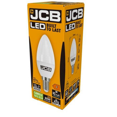 JCB LED C37 E14 Candle Light Bulb Cool White (6w) (Pack of 4) | DIY at B&Q