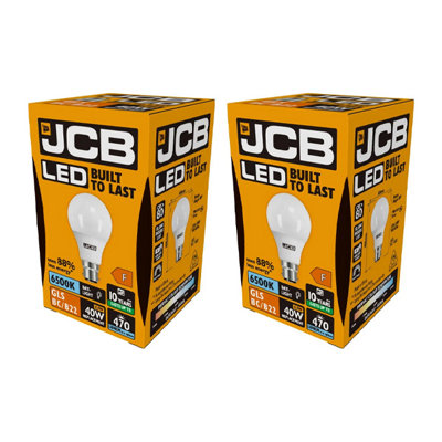 JCB LED Golf 520lm Opal 6w Light Bulb B22 6500k White (Pack of 2) | DIY ...