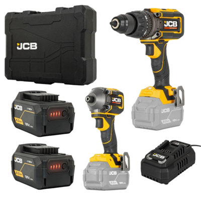 JCB Pro Cordless 160 Nm Combi Drill & 230 Nm Impact Driver 2 5Ah ...