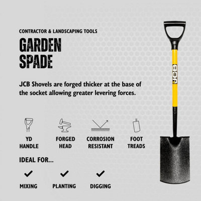 JCB Professional Solid Forged Treaded Garden Spade - JCBDS01