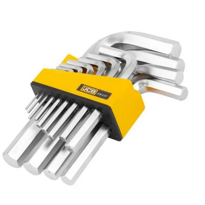 JCB Short Flat Hex Key Set, L-Key, 13pcs (2 - 19mm) Allen Allan Keys ...