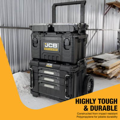 JCB Site System 5-Piece Tool Storage Set, Heavy-Duty Modular Toolboxes ...